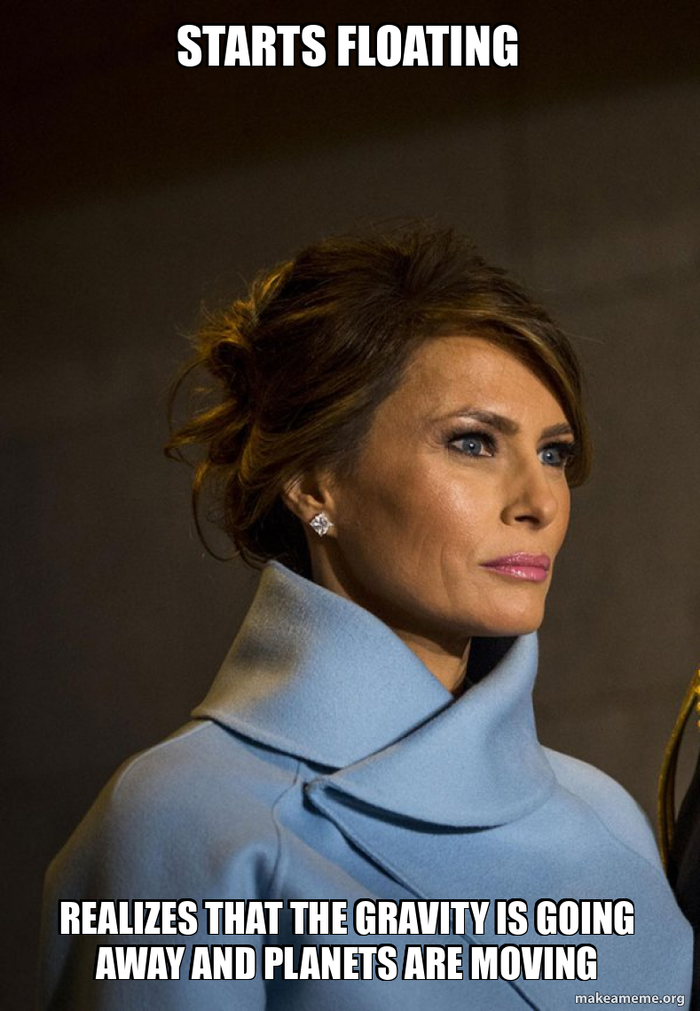 starts floating realizes that the gravity is going away and planets are ...