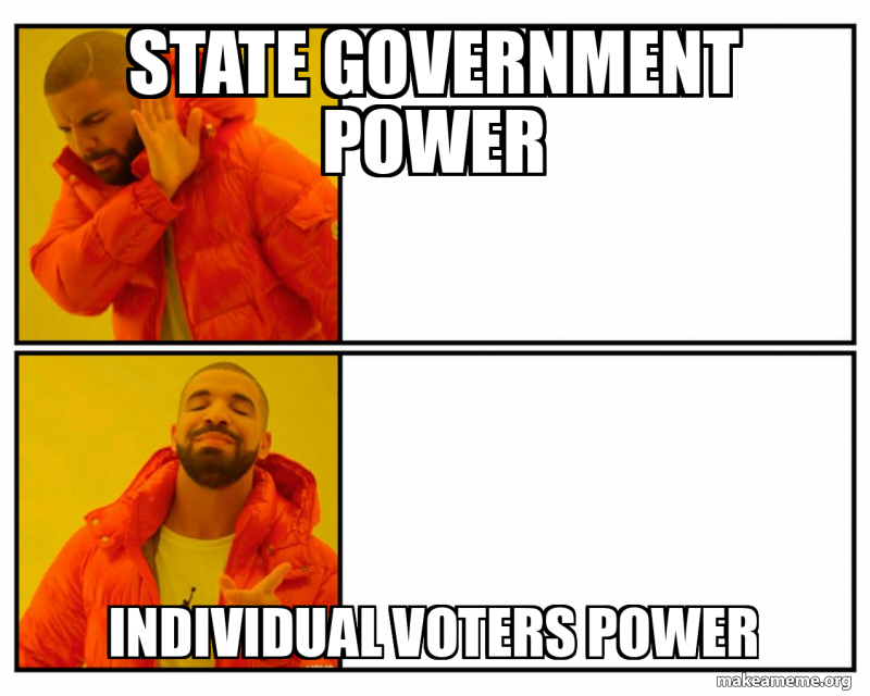 state government power individual voters power Meme Generator