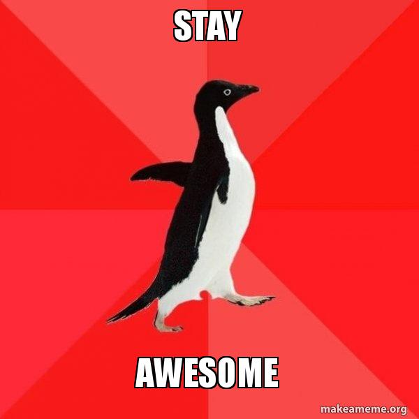 Stay Awesome - Socially Awesome Penguin Meme Generator