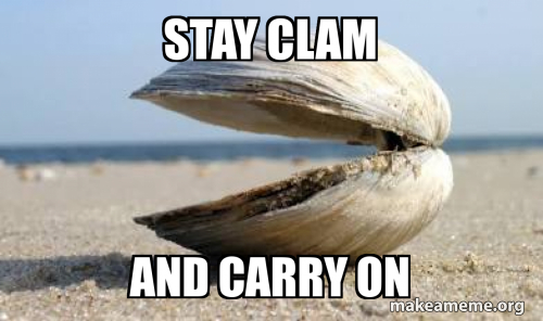 stay clam and carry on Meme Generator