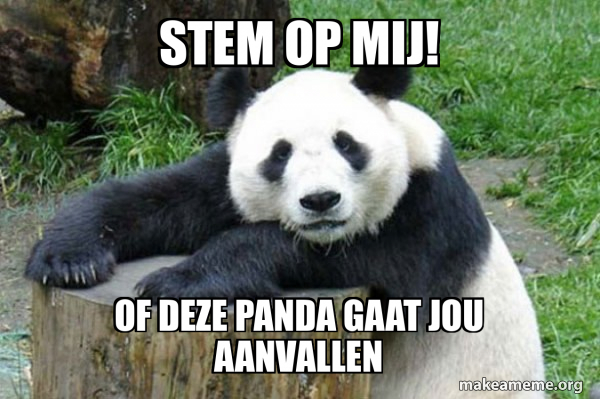 Stem op mij! Of deze panda gaat jou aanvallen - Confession Panda Meme ...