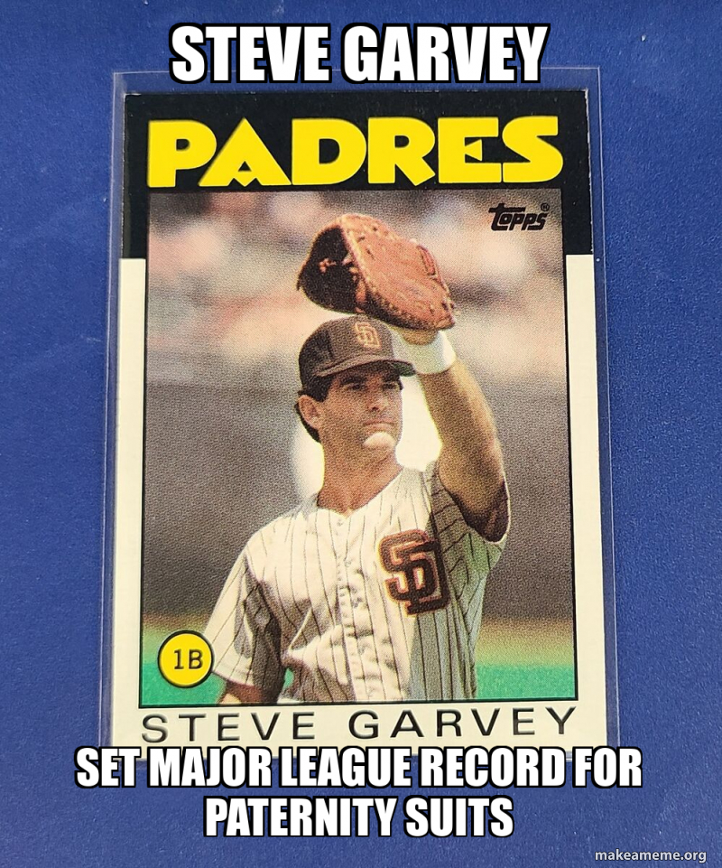 steve garvey set major league record for paternity suits Meme Generator