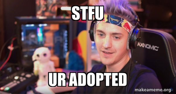 stfu ur adopted - Ninja Tyler Blevins Meme Generator