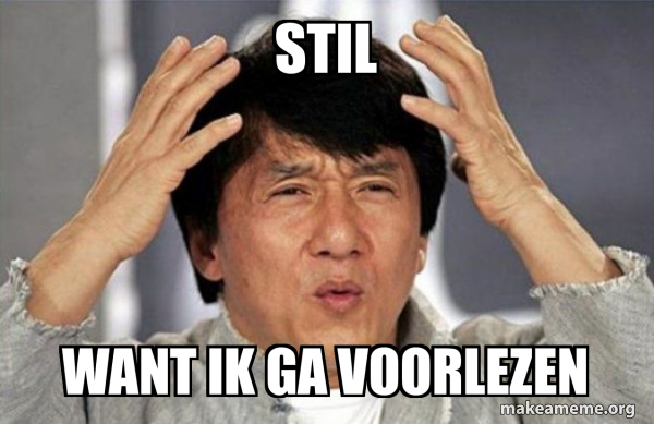 stil want ik ga voorlezen - Jackie Chan Why? | Make a Meme