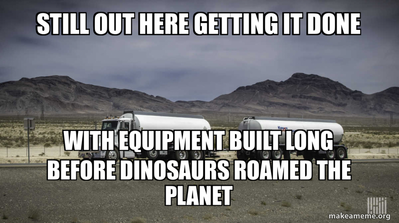 Still out here getting it done With equipment built long before ...