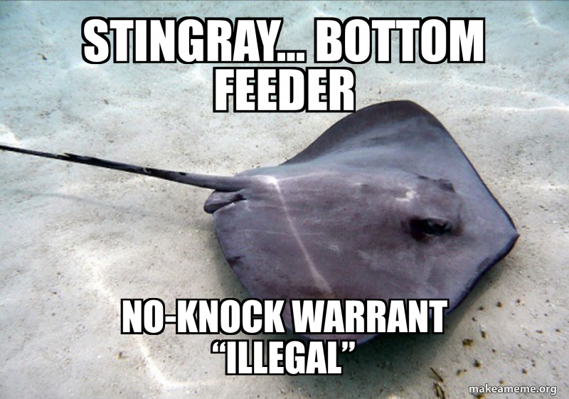 Stingray… bottom feeder No-kNocK WARRANT “Illegal” Meme Generator