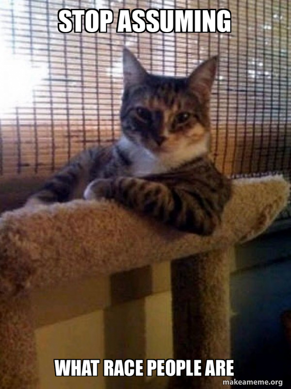 stop assuming what race people are - The Most Interesting Cat in the ...