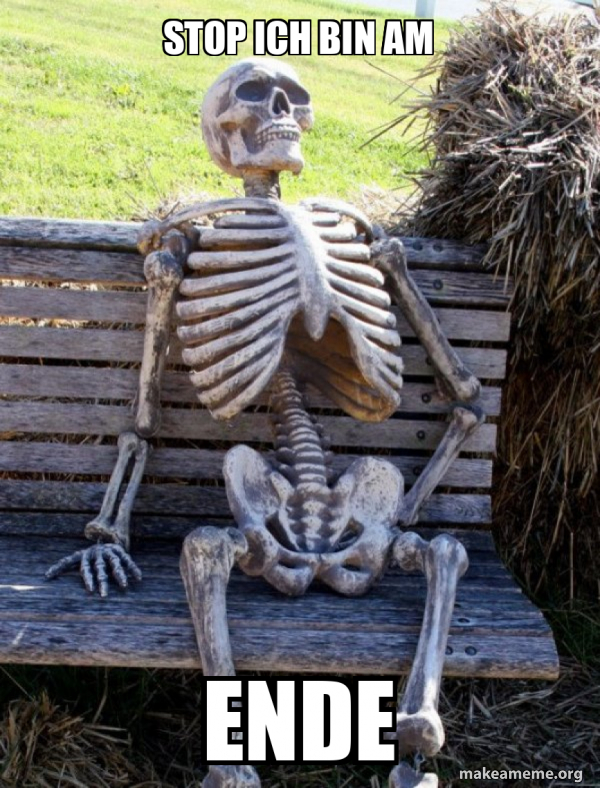 Stop ich bin am ENDE - Waiting Skeleton Meme Generator