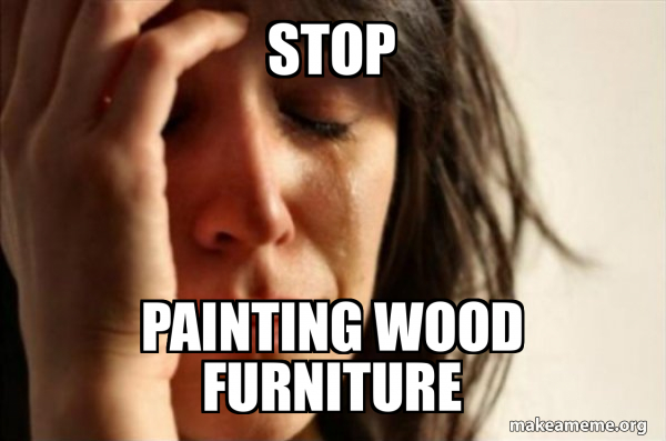 STOP PAINTING WOOD FURNITURE - First World Problems Meme Generator