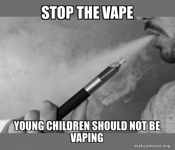STOP THE VAPE YOUNG CHILDREN SHOULD NOT BE VAPING - Vaping Meme Generator