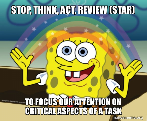 Stop, Think, Act, Review (STAR) To Focus Our Attention On Critical ...