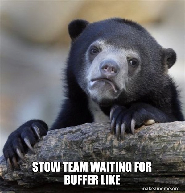 Stow team waiting for Buffer like - Confession Bear Meme Generator
