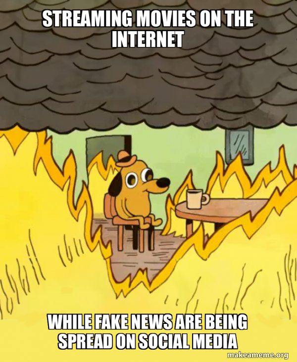 streaming movies on the internet while fake news are being spread on ...