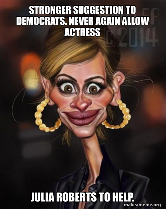 Stronger suggestion to democrats. Never again allow actress Julia ...