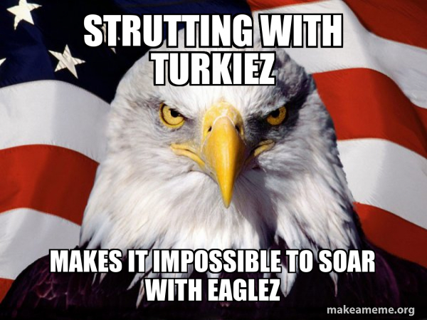 strutting with turkieZ makes it impossible to soar with eagleZ ...