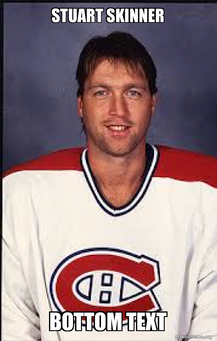 stuart skinner bottom text Meme Generator