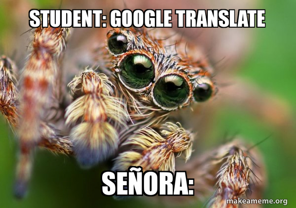 Student: Google Translate SeÃ±ora: - Hipster Spider Meme Generator