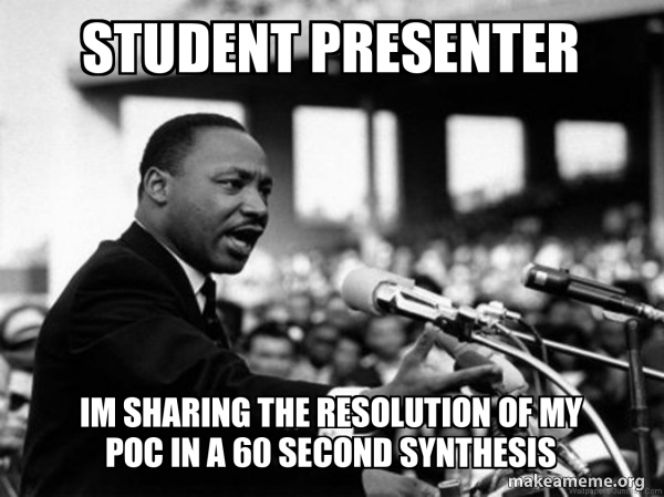 STUDENT PRESENTER IM SHARING THE RESOLUTION OF MY POC IN A 60 SECOND ...