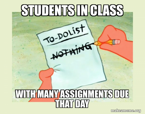students in class with many assignments due that day - To Do List ...
