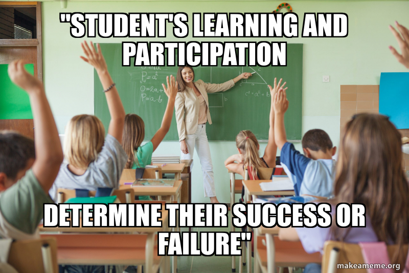 "student's learning and participation determine their success or ...