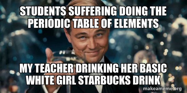 Students Suffering Doing The Periodic Table of Elements My Teacher ...