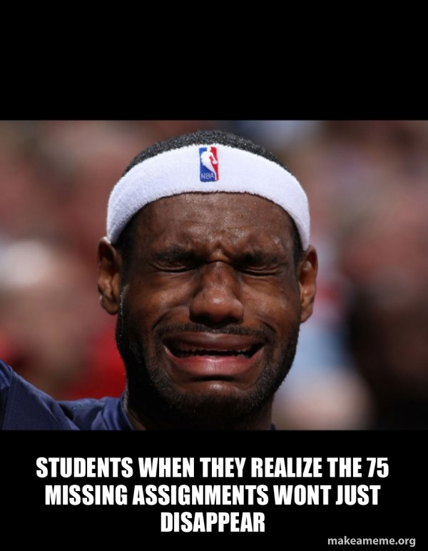 students when they realize the 75 missing assignments wont just ...