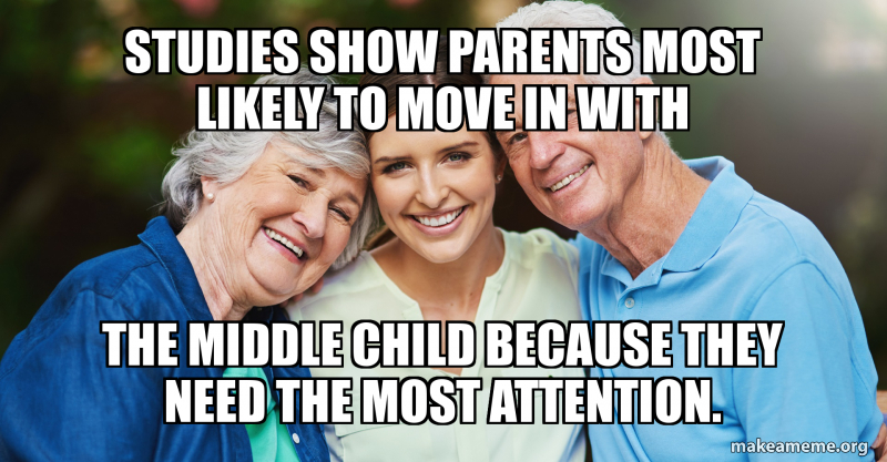 Studies show parents most likely to move in with the middle child ...