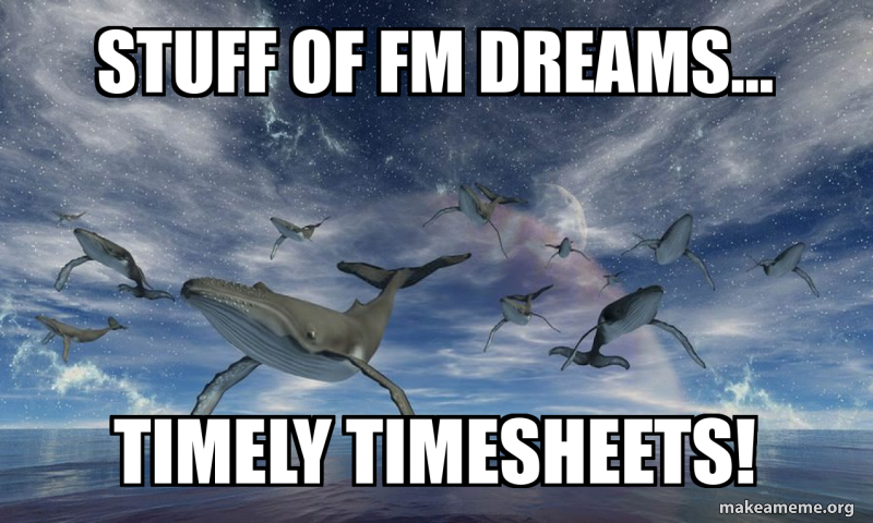 Stuff of FM Dreams... Timely Timesheets! Meme Generator