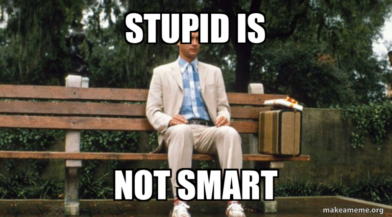 Stupid is Not smart Meme Generator