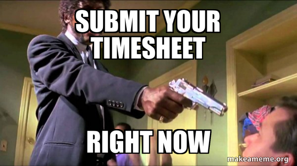 Submit your timesheet Right Now - Samuel L. Jackson Say What Meme Generator