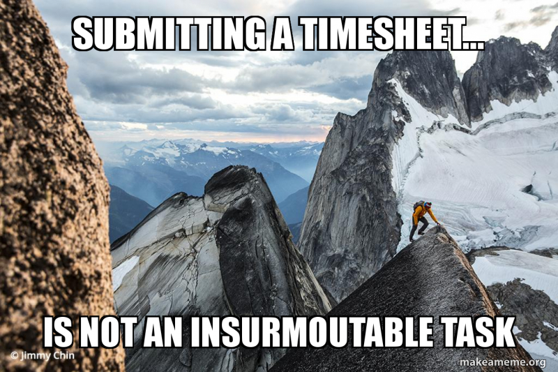 Submitting A Timesheet... IS Not an insurmoutable Task Meme Generator