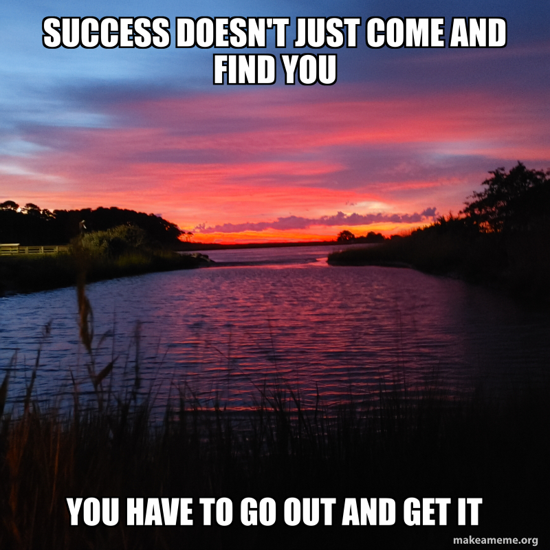 success doesn't just come and find you you have to go out and get it ...