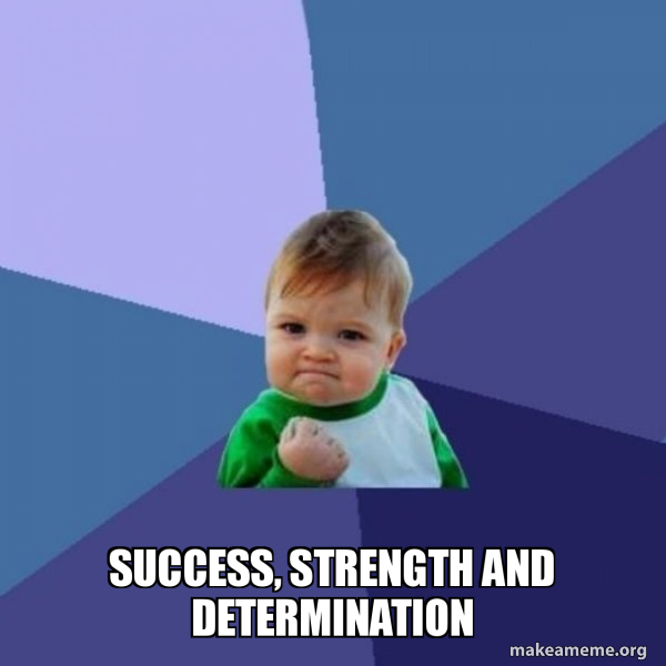 success, strength and determination - Success Kid Meme Generator