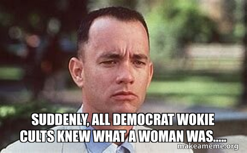 suddenly, all democrat wokie cults knew what a woman was..... Meme ...