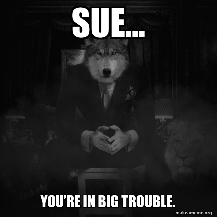 Sue… You’re in big trouble. Meme Generator