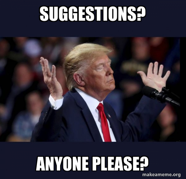Suggestions? Anyone please? - Trump Impeached Meme Generator