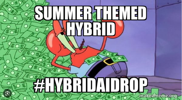 summer themed Hybrid #HybridAidrop - Mr Krabs Money Meme Generator