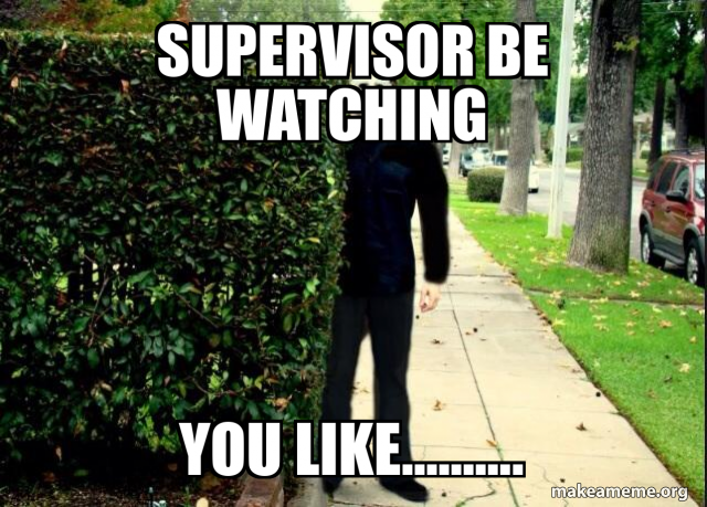 supervisor be watching you like.......... Meme Generator
