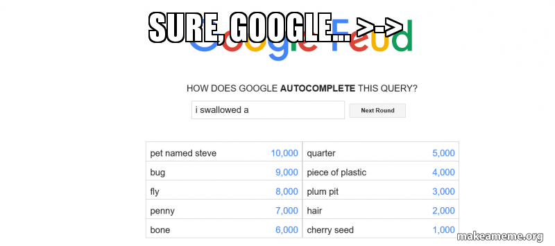 Sure, google... >-> - uhm, google? Meme Generator