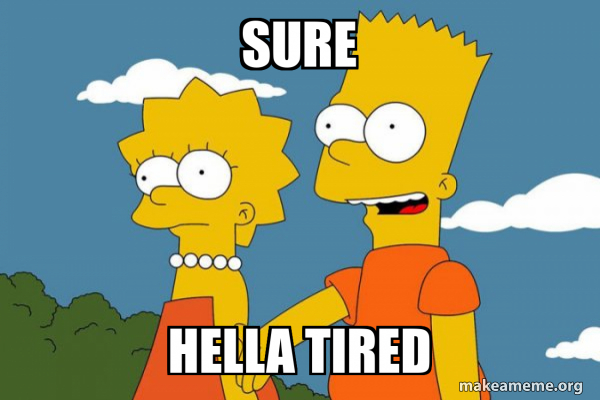 Sure Hella tired - Bart and Lisa Chat Meme Generator