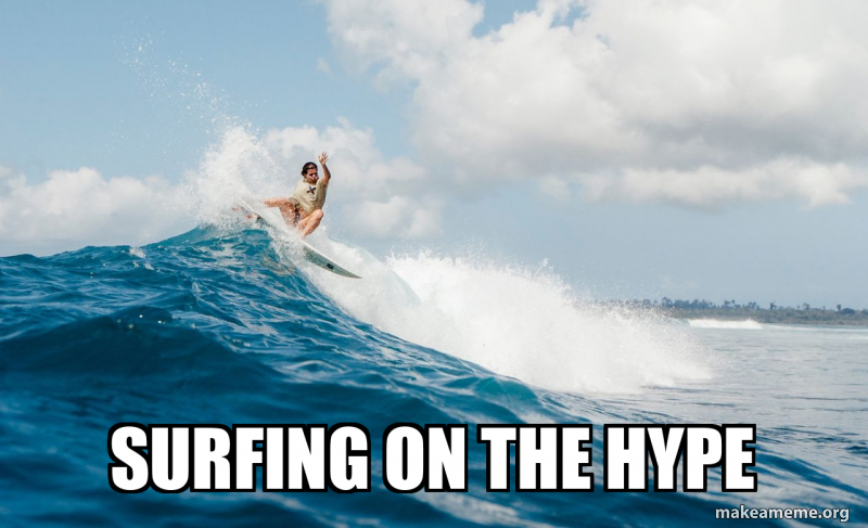 Surfing on the hype Meme Generator