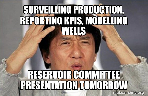 surveilling production, reporting KPIs, modelling wells reservoir ...