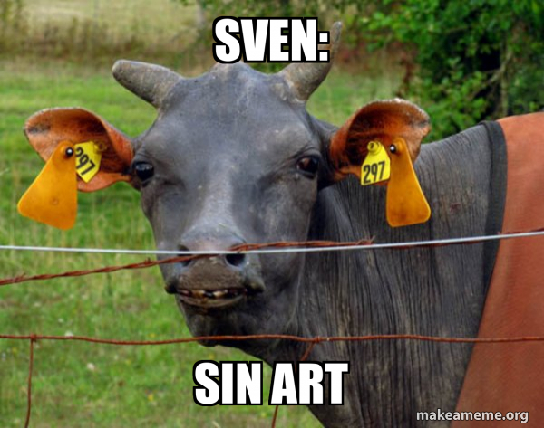 sven: sin art - Hairless Cow Meme Generator