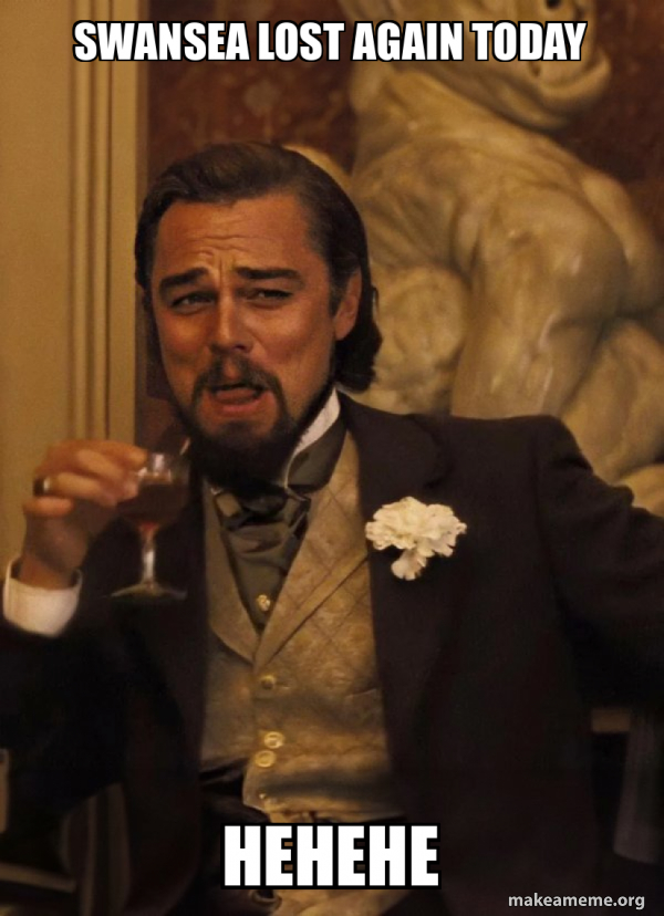 Swansea lost again today Hehehe - Leonardo DiCaprio Laughing Django ...