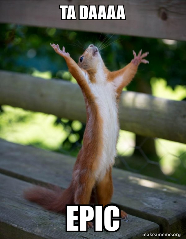 ta daaaa epic - Happy Squirrel Meme Generator