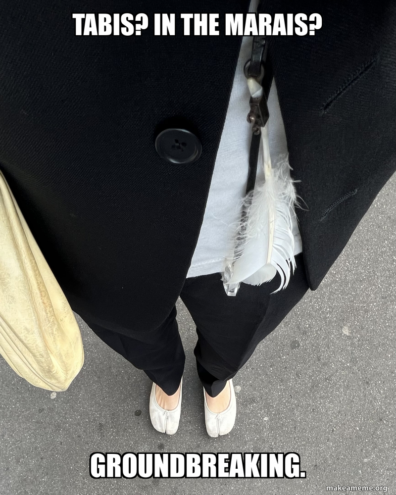 tabis? in the marais? groundbreaking. Meme Generator