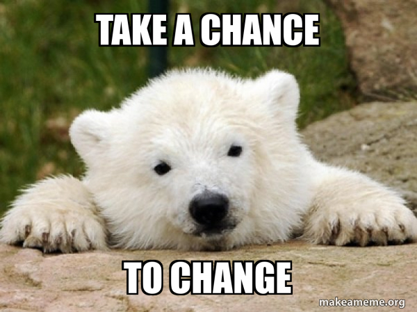 take a chance to change - Popular Opinion Bear Meme Generator