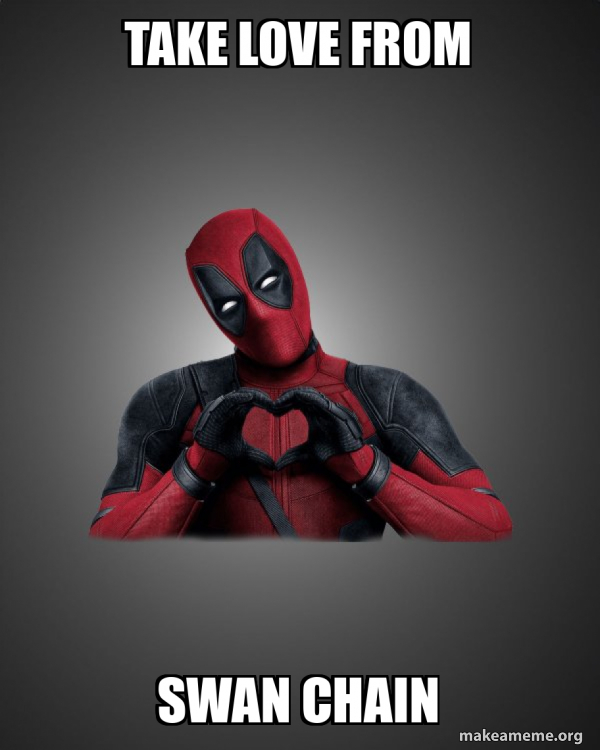 Take Love From Swan Chain - Deadpool Heart Hands Meme Generator