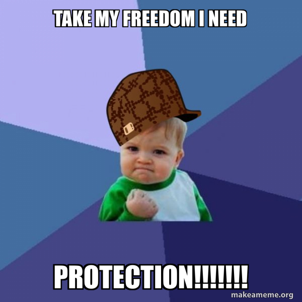 Take my freedom i need PROTECTION!!!!!!! - Scumbag Success Kid Meme ...