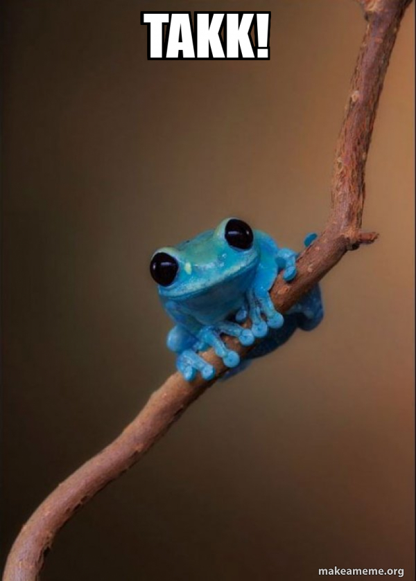 Takk! - Small Fact Frog Meme Generator